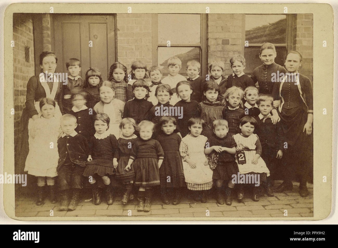 Large group of school children with teachers; 1880s; Albumen silver ...