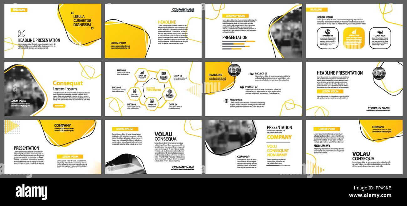 Presentation and slide layout background. Design yellow and orange ...