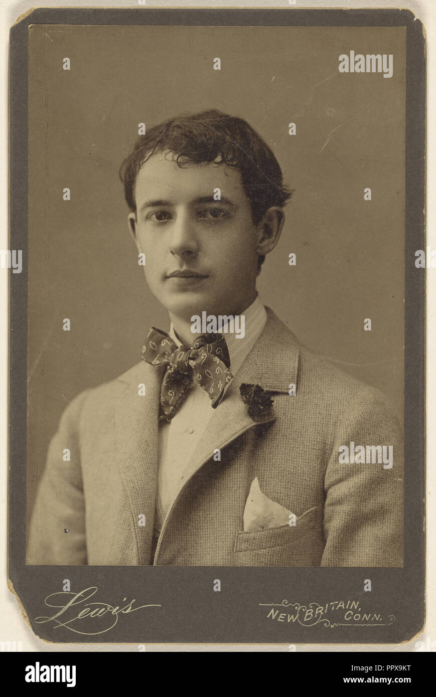 Walter Thomas young man in bow tie and carnation in lapel of coat ...