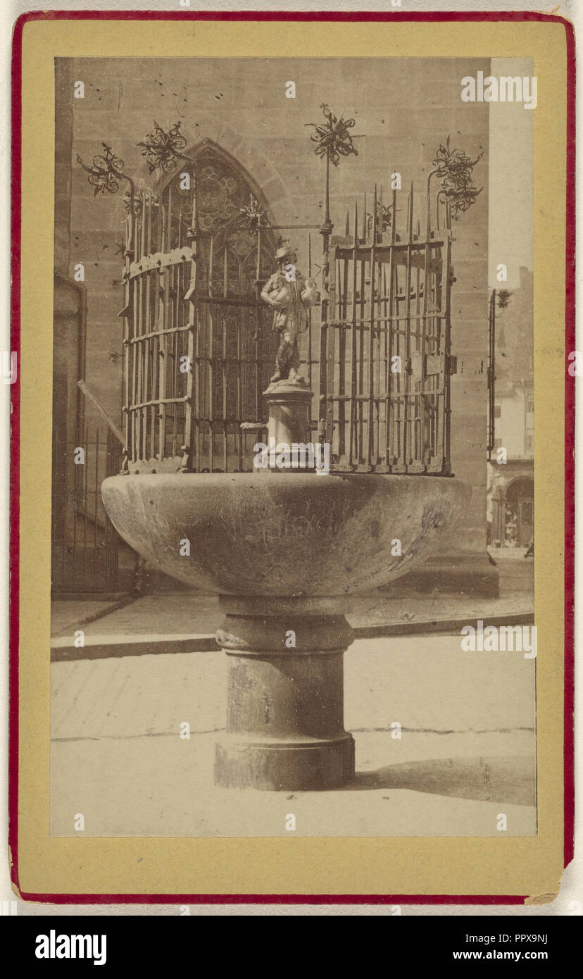 Gansemannchen. Fountain of Goose Head, Nurnberg; German; about 1870 ...