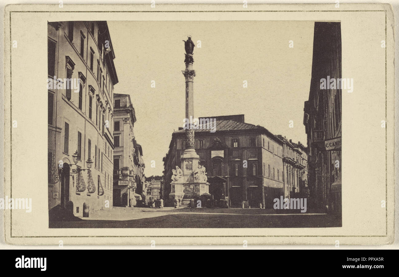 Piazza di Spagna. Rome; Italian; about 1870; Albumen silver print Stock ...