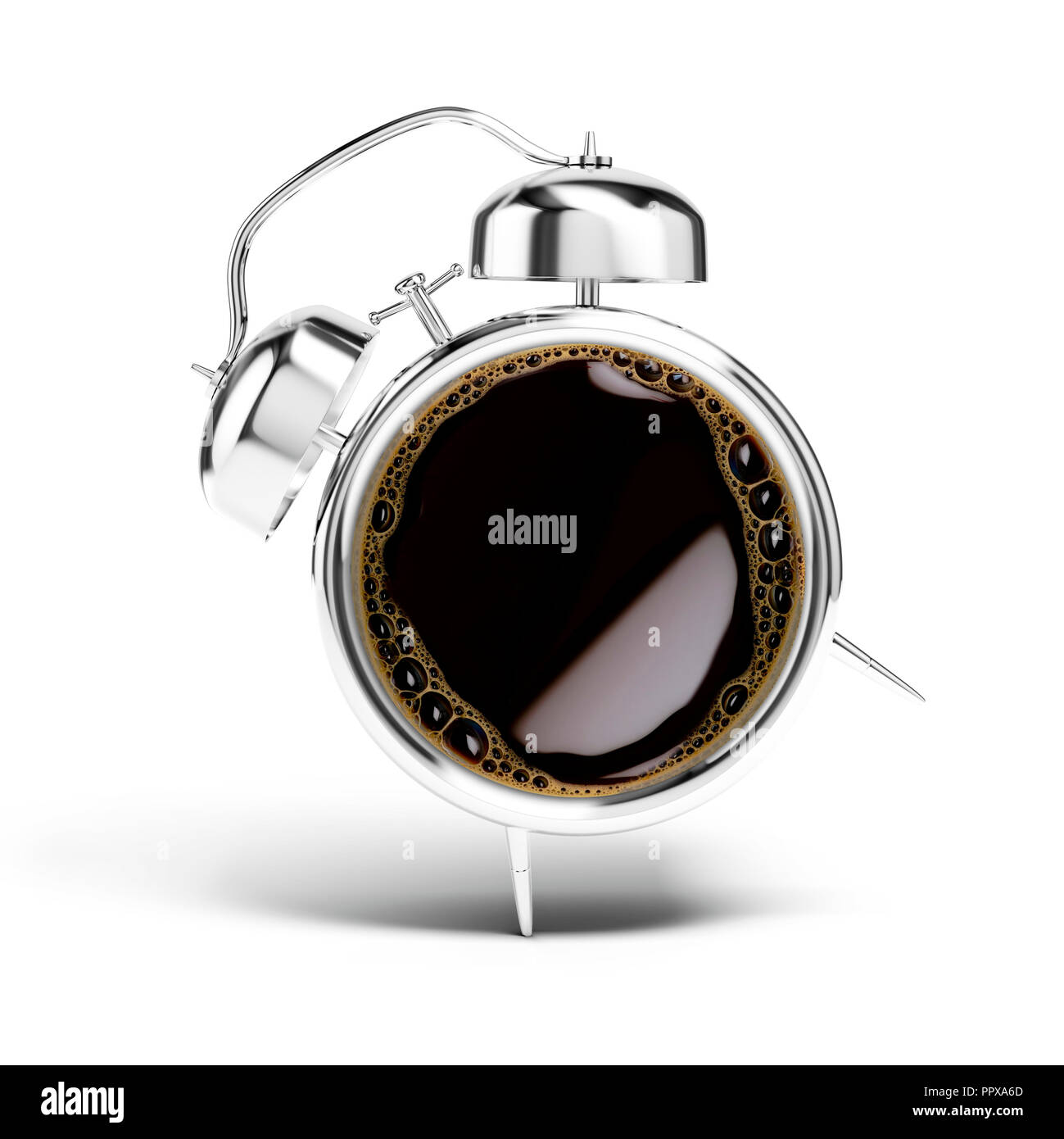 Alarm clock closeup cup Cut Out Stock Images & Pictures - Alamy