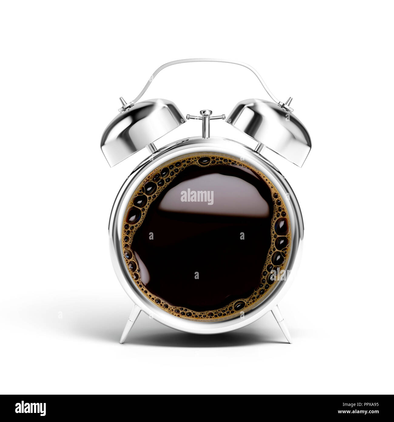 Black alarm clock illustration Cut Out Stock Images & Pictures - Alamy