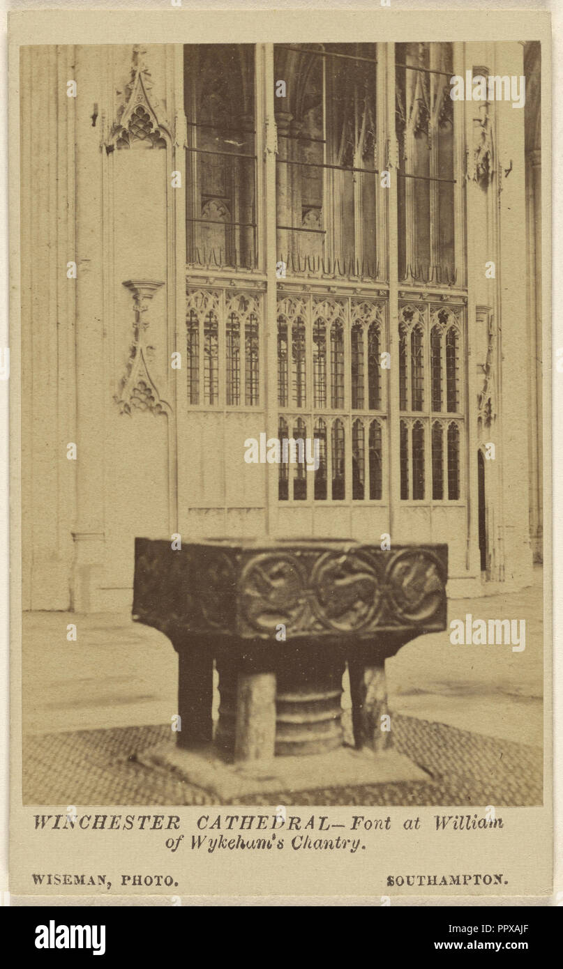 Winchester Cathedral - Font at William of Wykeham's Chantry; S.J ...