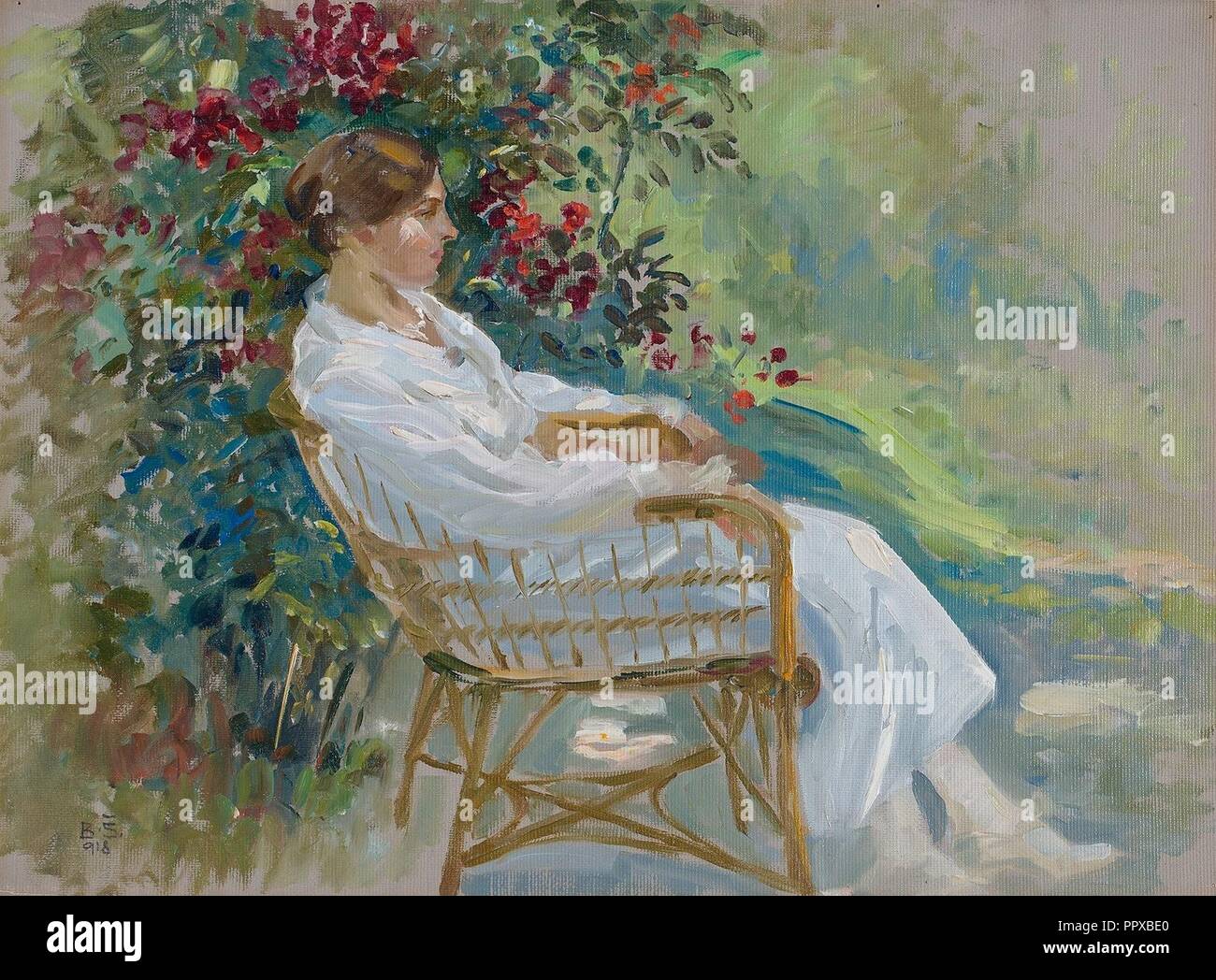 Branko Šenoa - Ženska na vrtu Stock Photo - Alamy