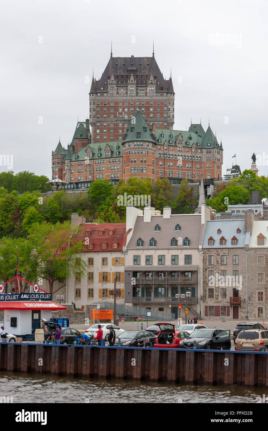 The Château Frontenac perched atop Cap Diamant promontory, above Old ...