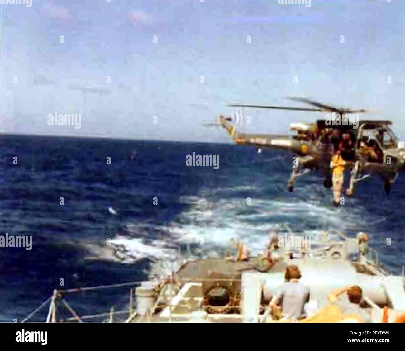 Brazilian Westland Wasp over USS Mahan (DDG-42) 1977 Stock Photo - Alamy