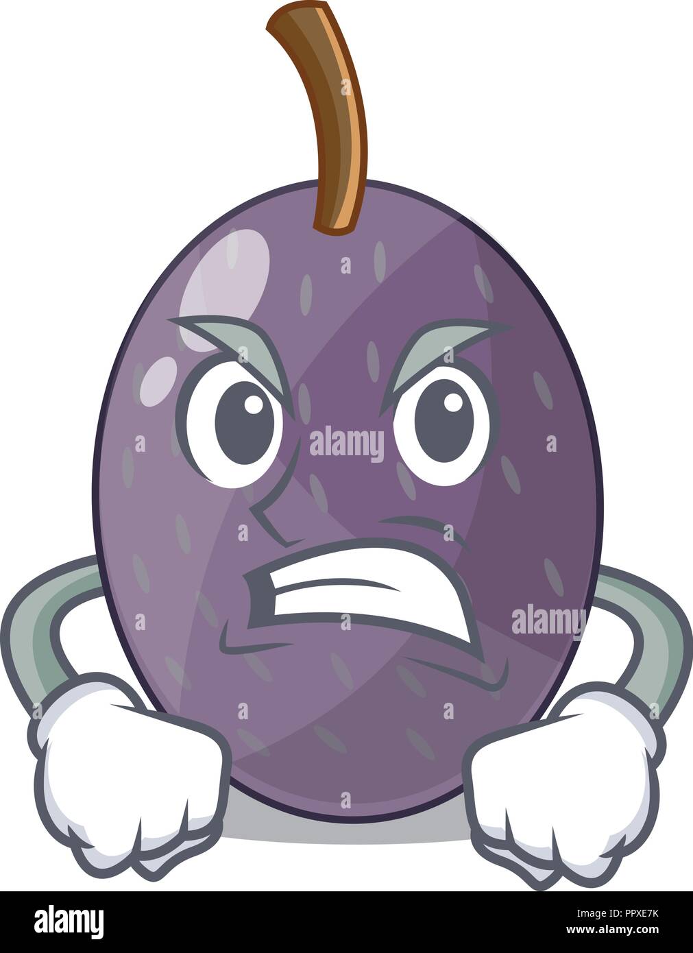 Angry velvet tamarind tropical fruit on table cartoon Stock Vector ...