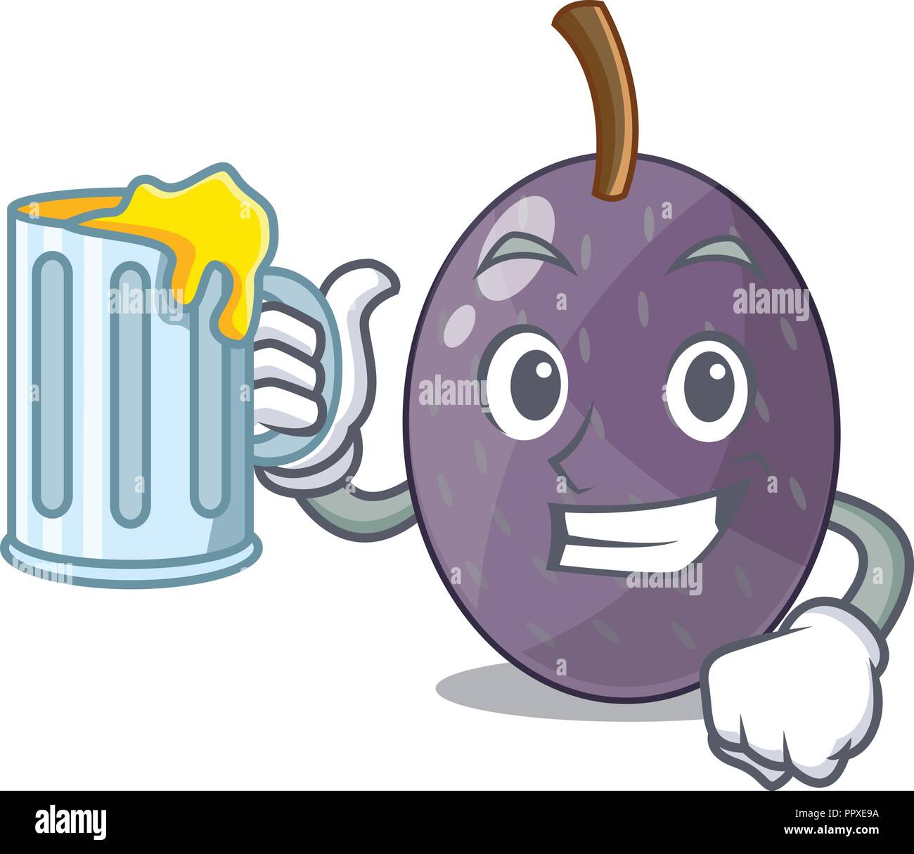 With juice velvet tamarind tropical fruit on table cartoon Stock Vector ...