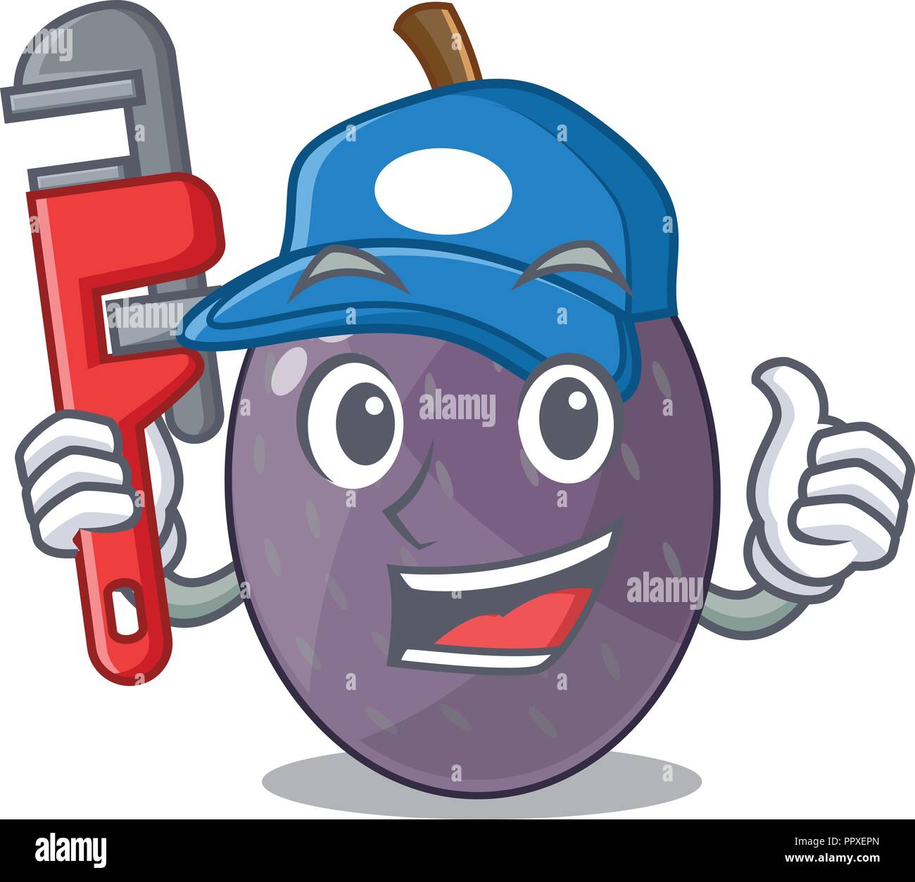 Plumber velvet tamarind fruit isolated on mascot Stock Vector Image ...
