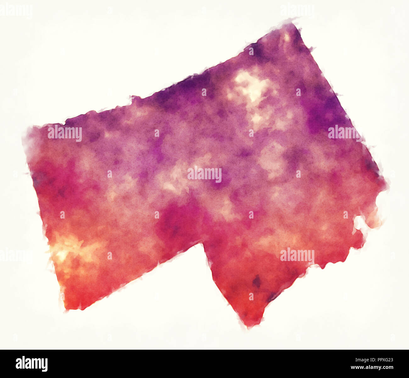 Devonshire parish watercolor map of Bermuda in front of a white ...