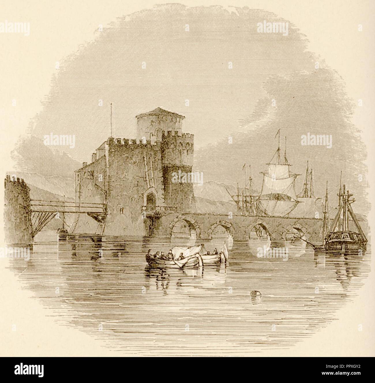 Bridge of the Euripus, from the North - Wordsworth Christopher - 1882 ...
