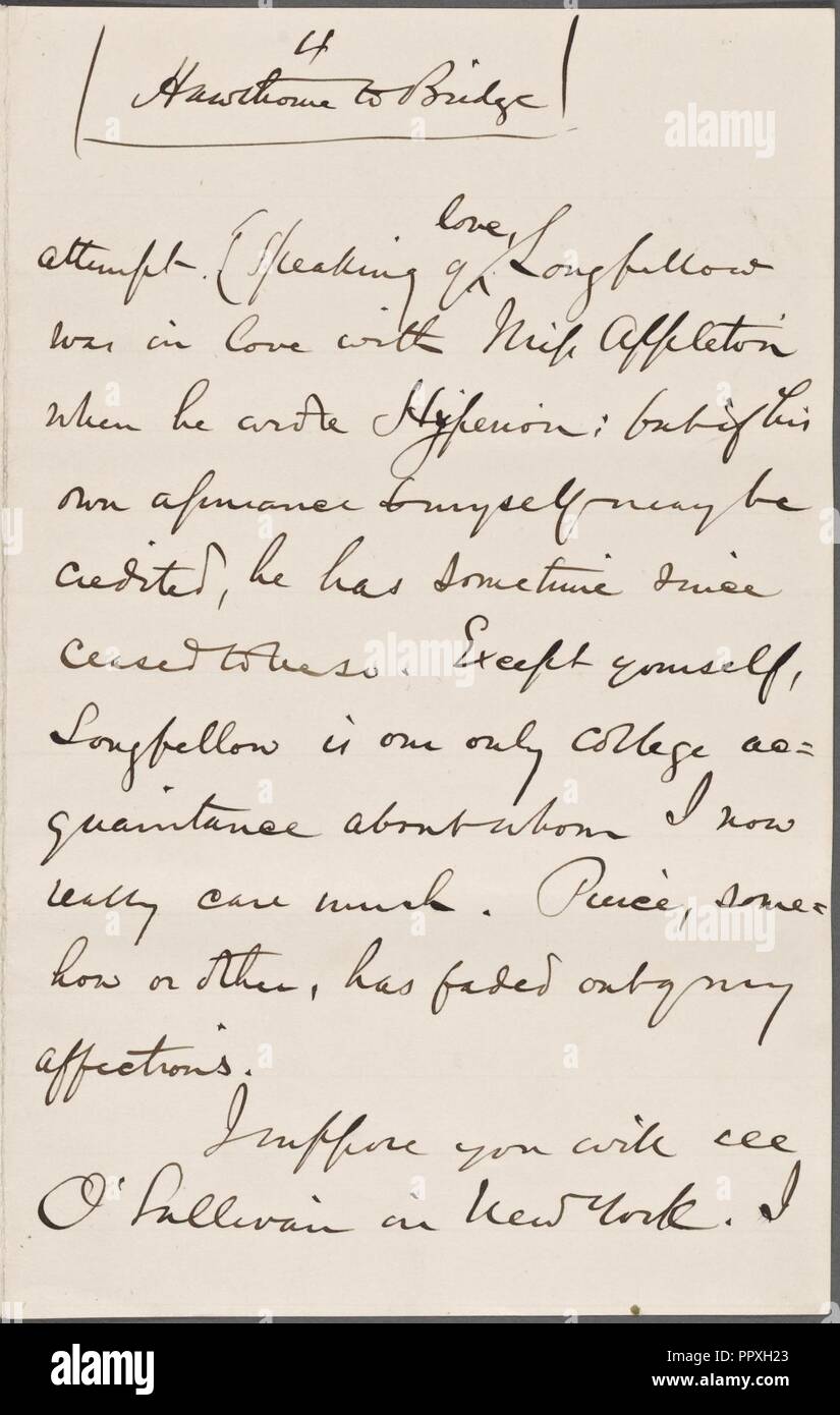Bridge, Horatio, letter to. May 3, 1843. Copy in unknown hand ...