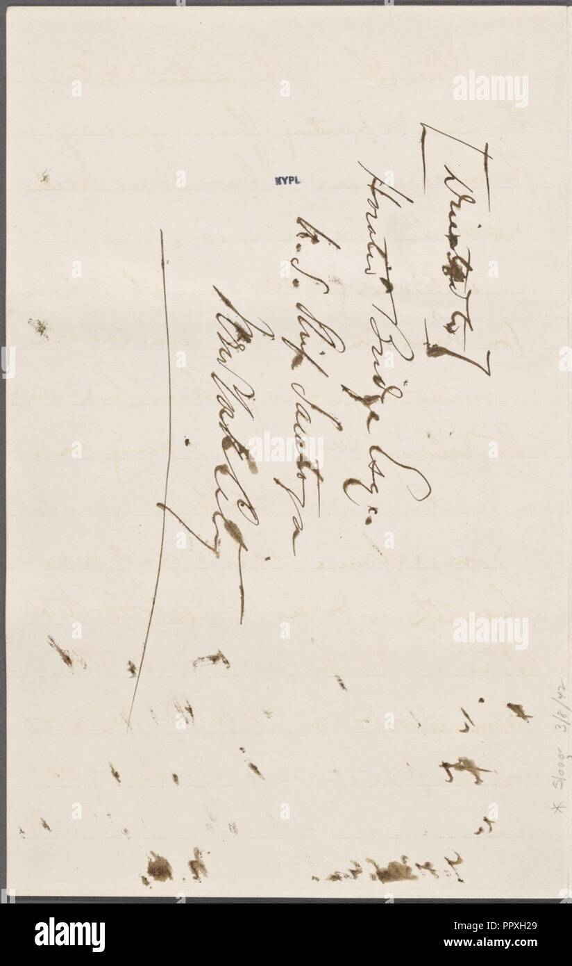 Bridge, Horatio, letter to. May 3, 1843. Copy in unknown hand ...