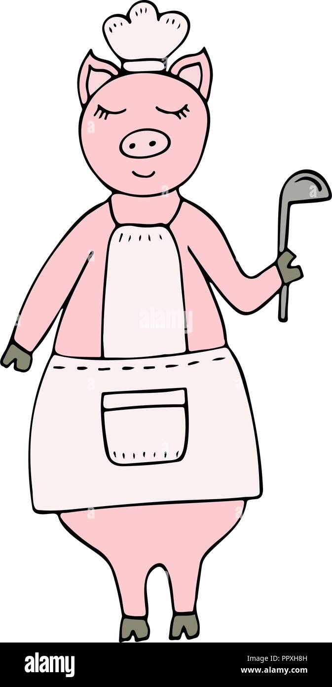 Pig chef vector vectors hi-res stock photography and images - Alamy