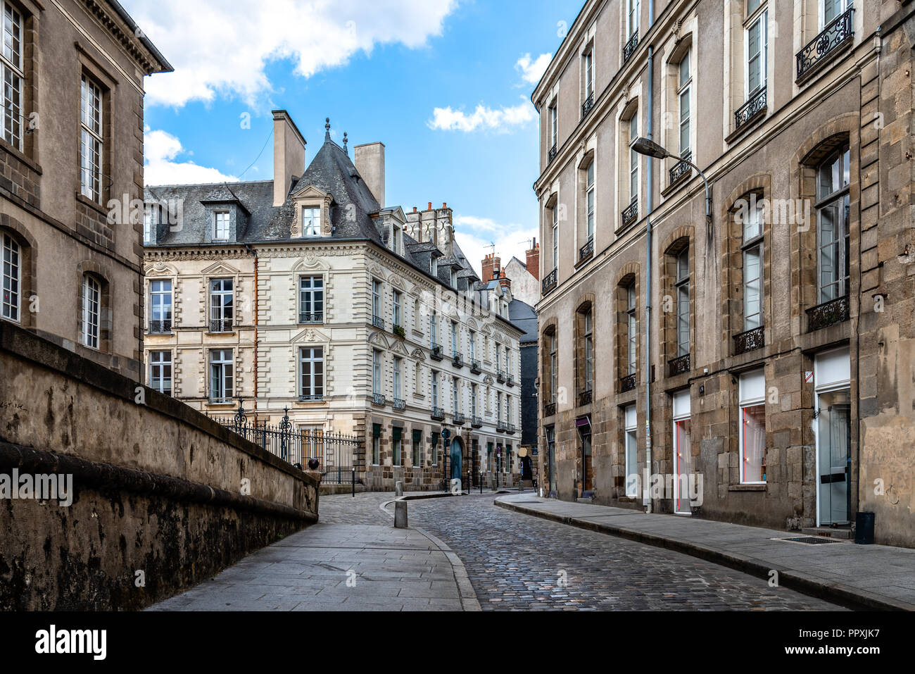 Scenic view of the town of Rennes, the capital of French Brittany Stock ...