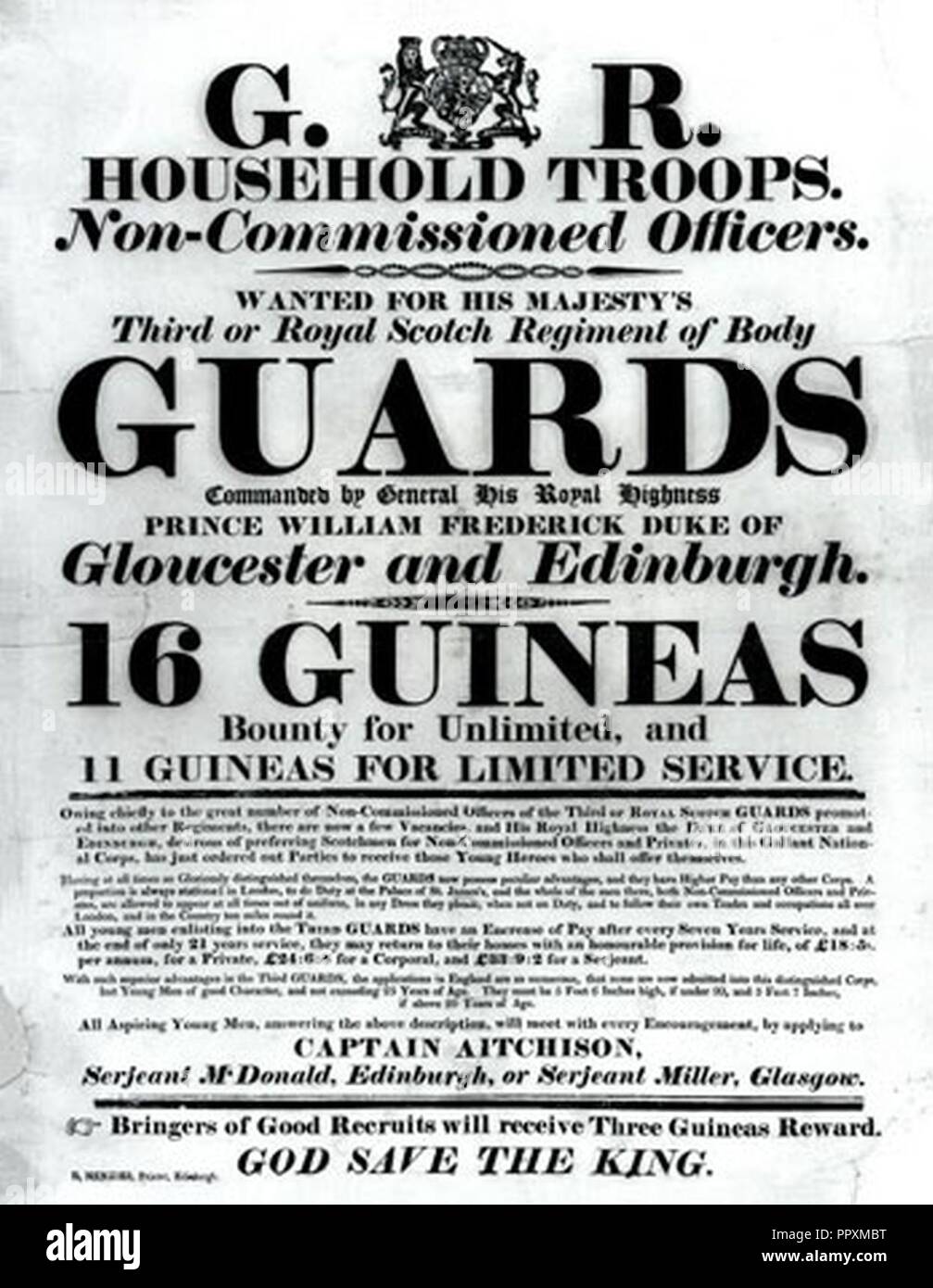 British Army Recruiting poster Guards Stock Photo - Alamy