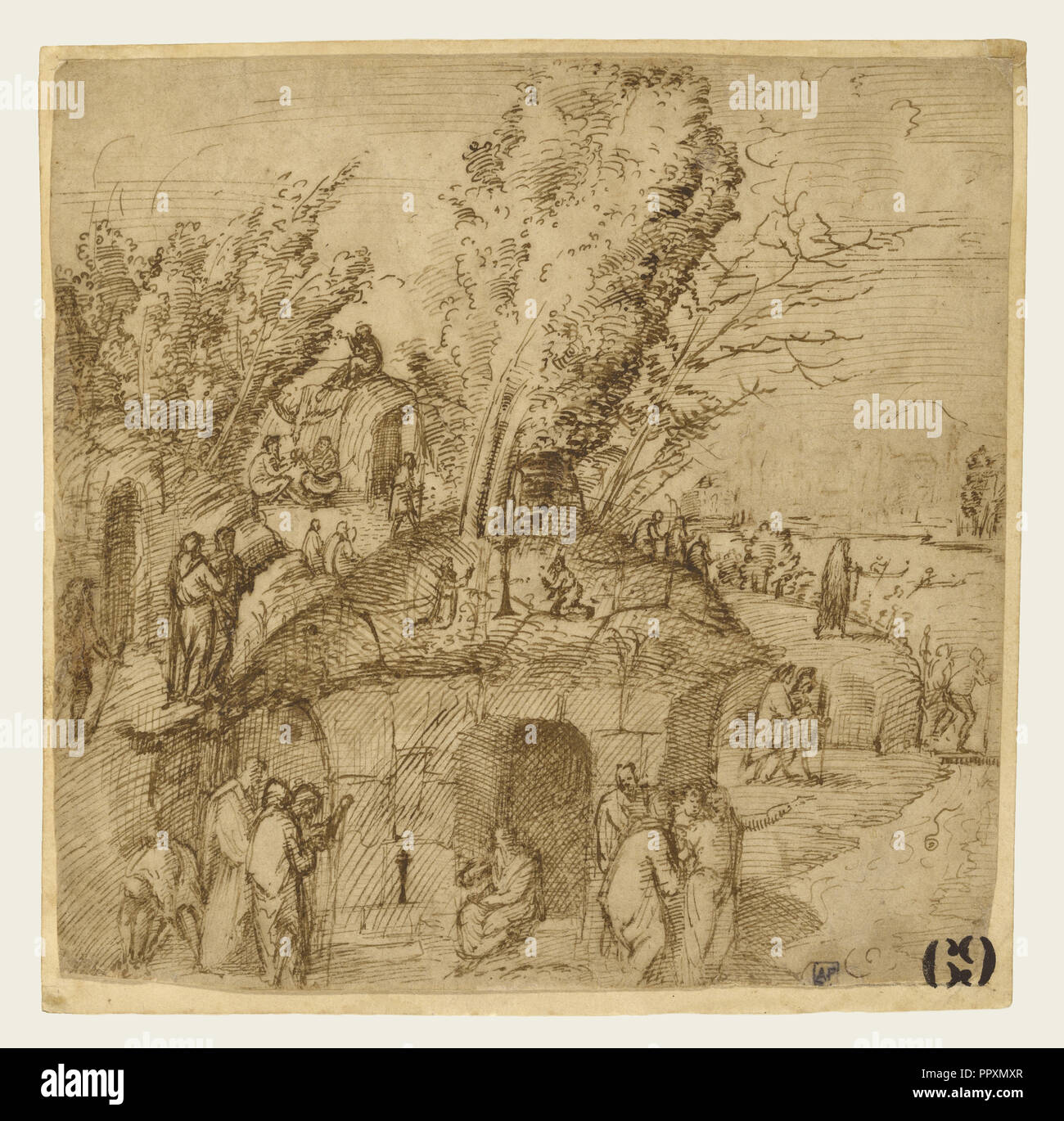 A Thebaid: Monks and Hermits in a Landscape; Lorenzo Costa, Italian ...