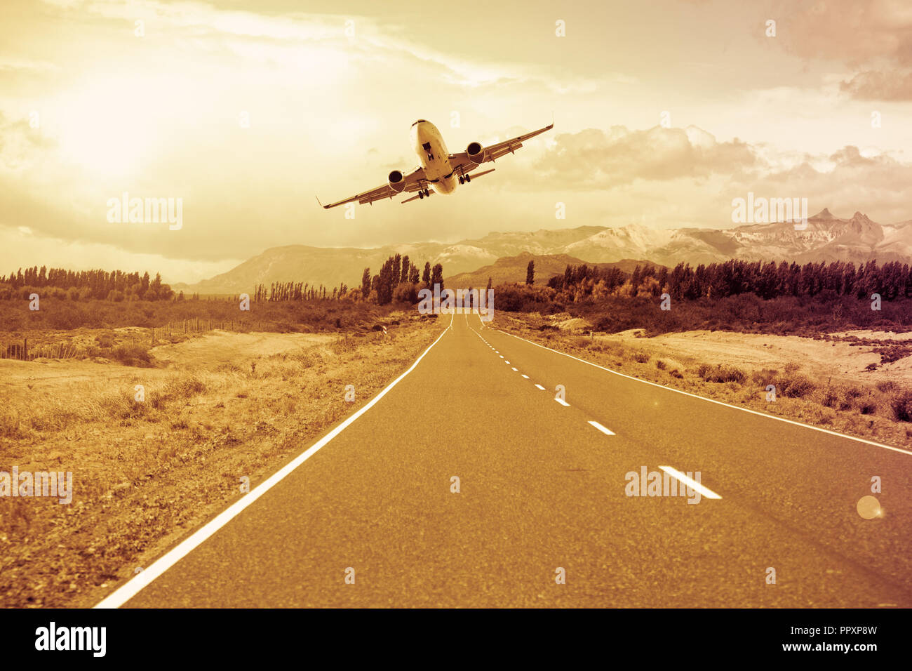 Airbus flying over mountains hi-res stock photography and images - Alamy