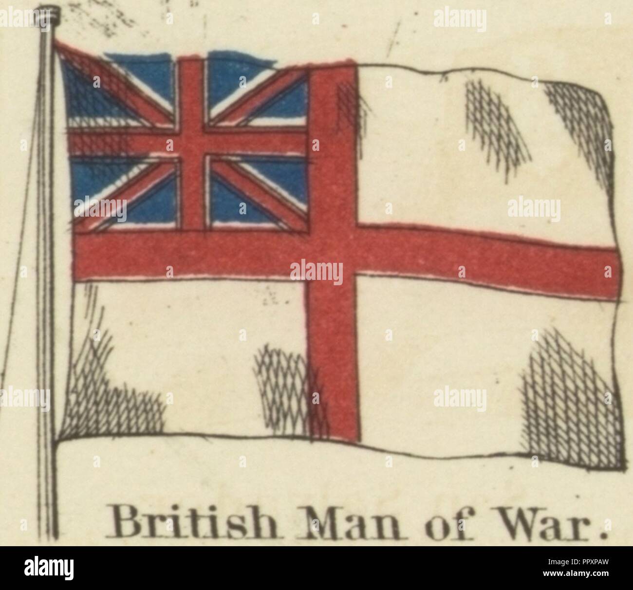 British Man of War. Johnson's new chart of national emblems 1868 Stock ...
