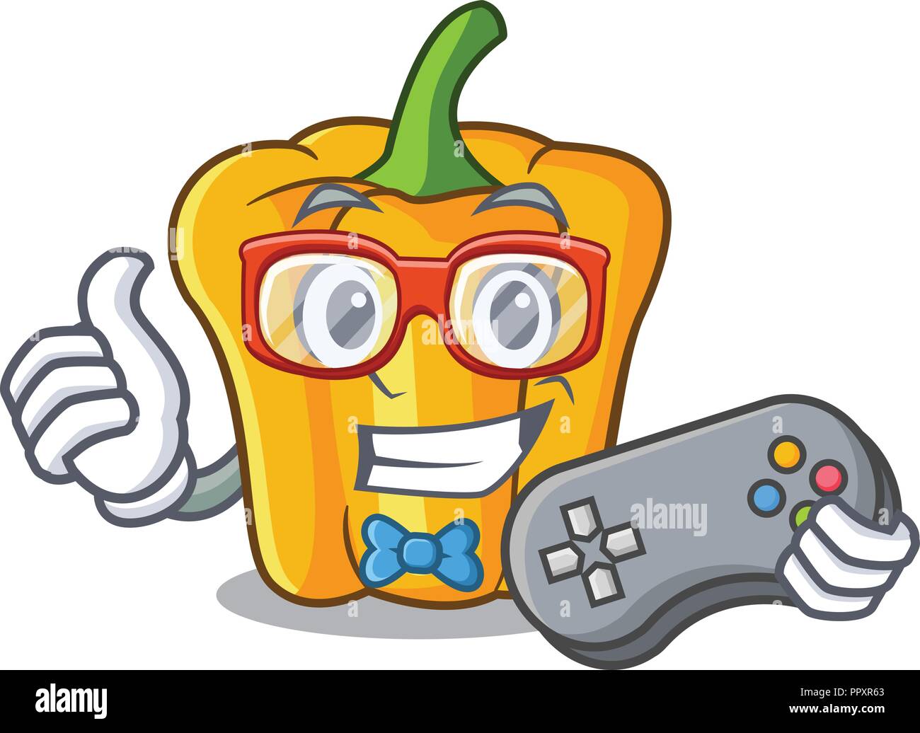Gamer sweet yellow pepper in the kitchen cartoon Stock Vector Image ...