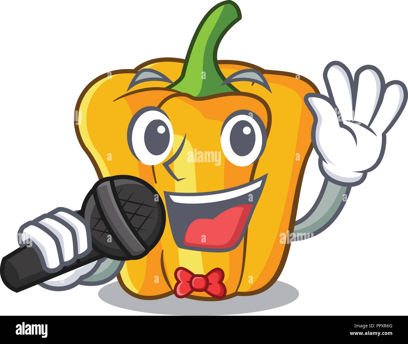 Singing sweet yellow pepper in the kitchen cartoon Stock Vector Image ...