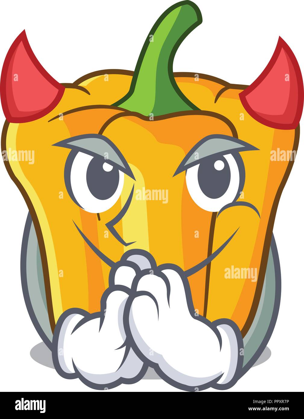 Devil sweet yellow pepper in the kitchen cartoon Stock Vector Image ...