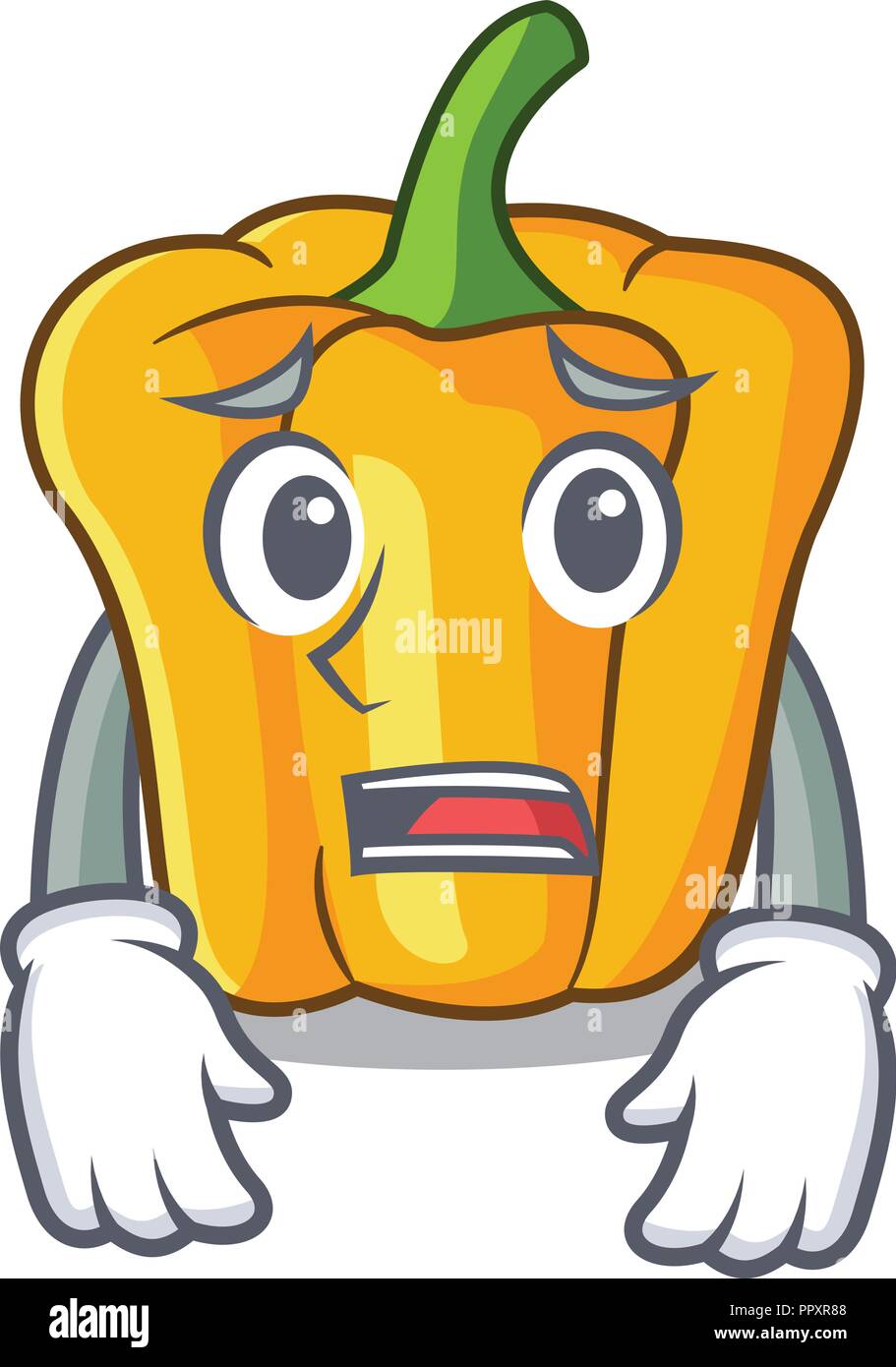 Afraid sweet yellow pepper in the kitchen cartoon Stock Vector Image ...
