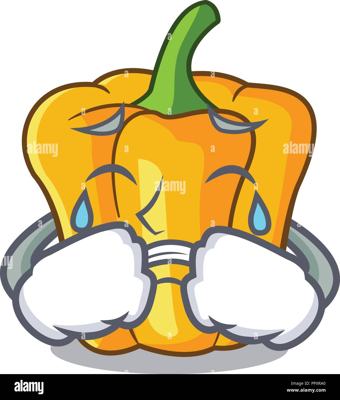 Crying sweet yellow pepper in the kitchen cartoon Stock Vector Image ...