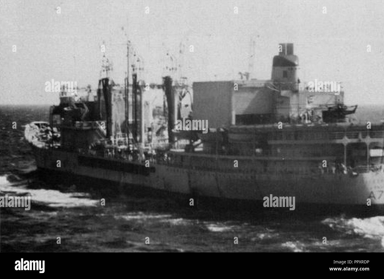 Britsh Tide-class replenishment oiler in the Indian Ocean in 1974 Stock ...