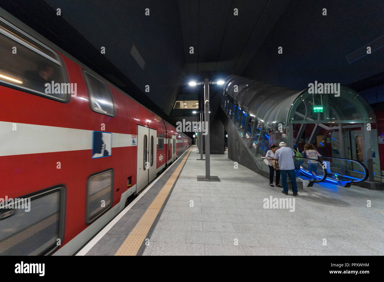 Jerusalem, Israel. A new train line oppened for the public for test ...