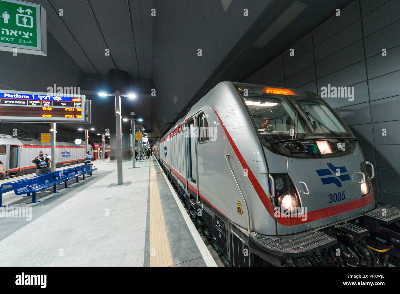 Jerusalem, Israel. A new train line oppened for the public for test ...