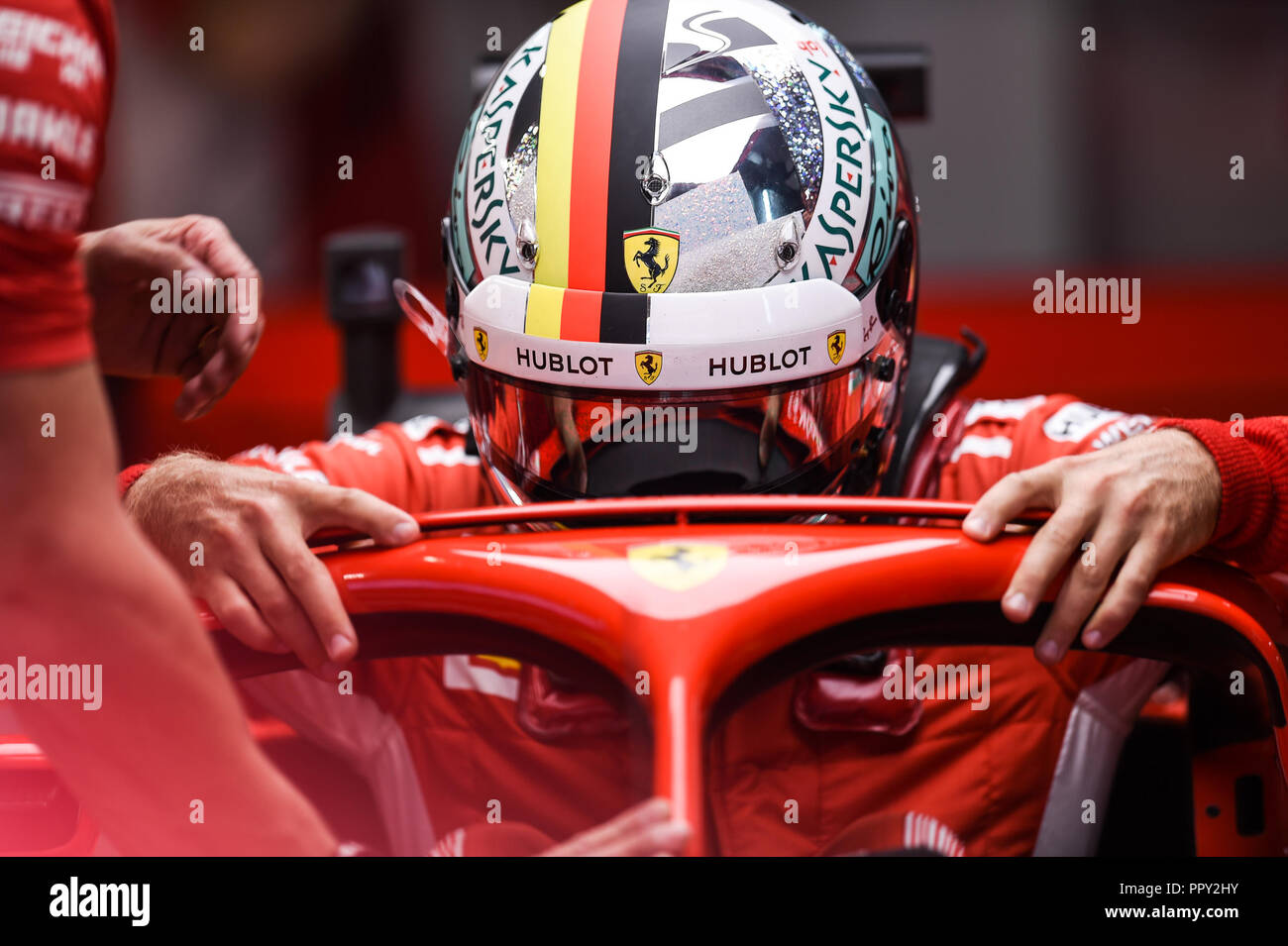 Sochi, Russia. 28th Sep, 2018. Sebastian Vettel of Scuderia Ferrari ...