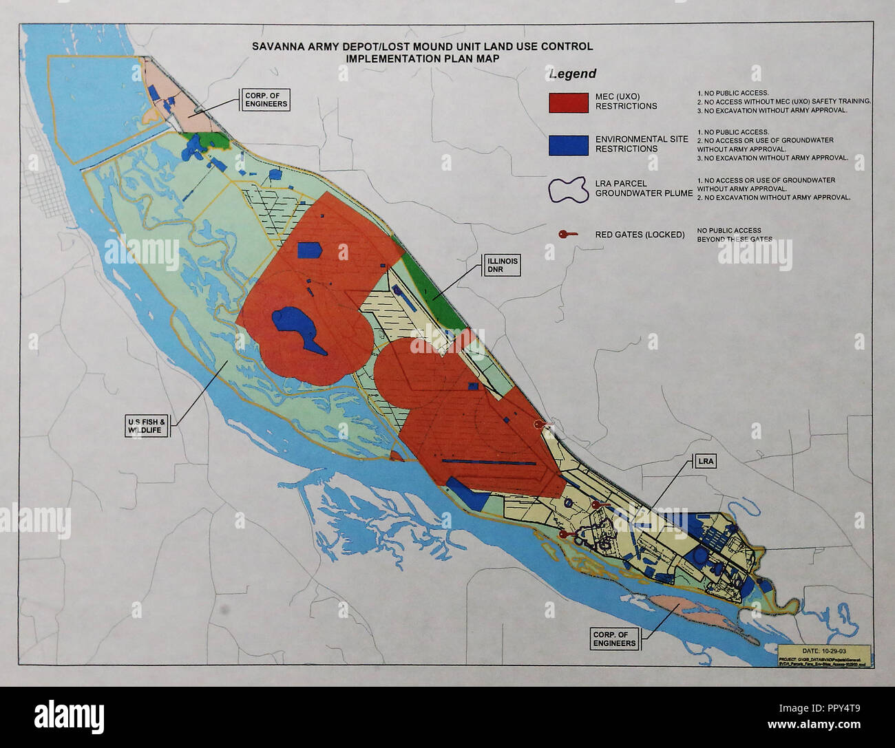 September 20, 2018 - Savanna Army Depot, Iowa, U.S. - The areas in red ...