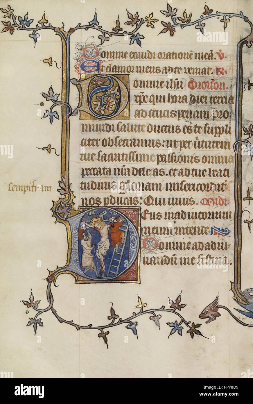 Initial D: Christ Nailed to the Cross; Atelier of the Passion Master ...