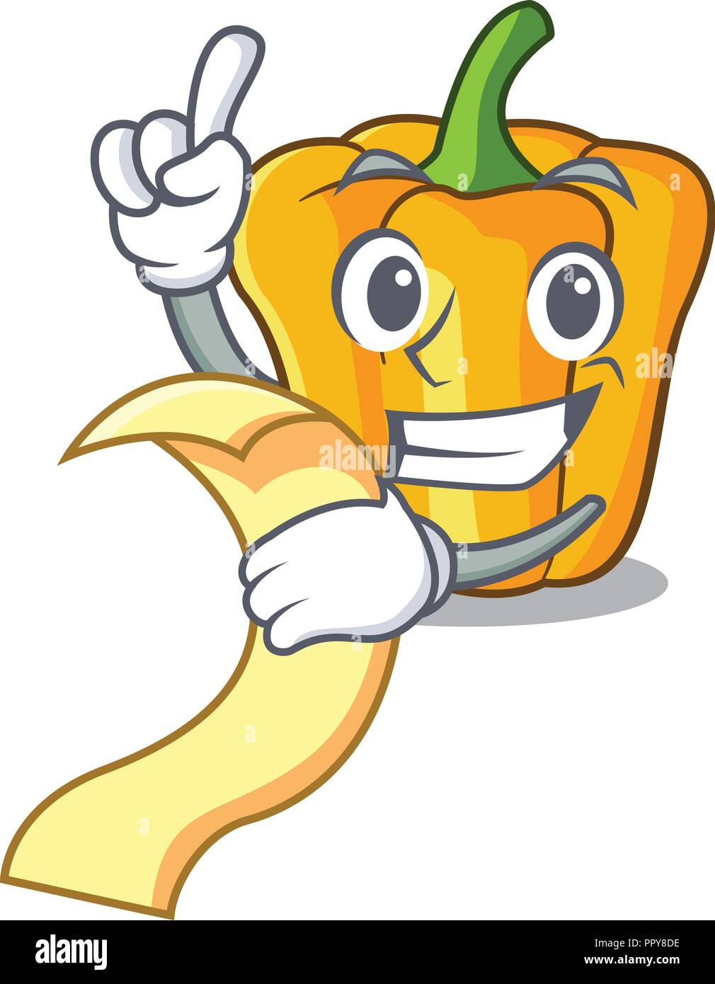 With menu sweet yellow pepper in the kitchen cartoon Stock Vector Image ...