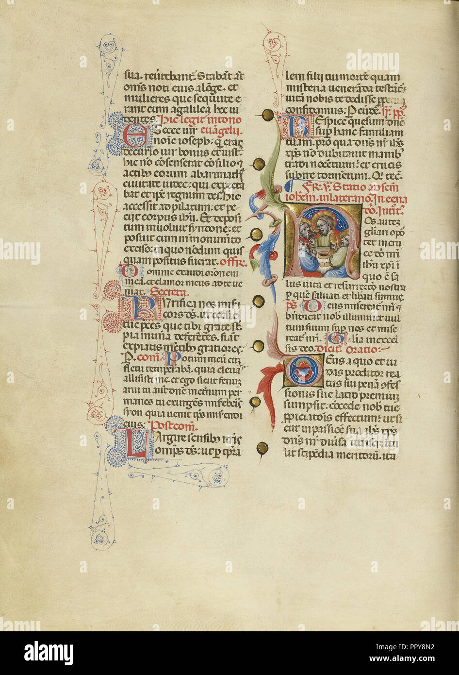 Initial N: The Last Supper; Master of the Brussels Initials, Italian ...