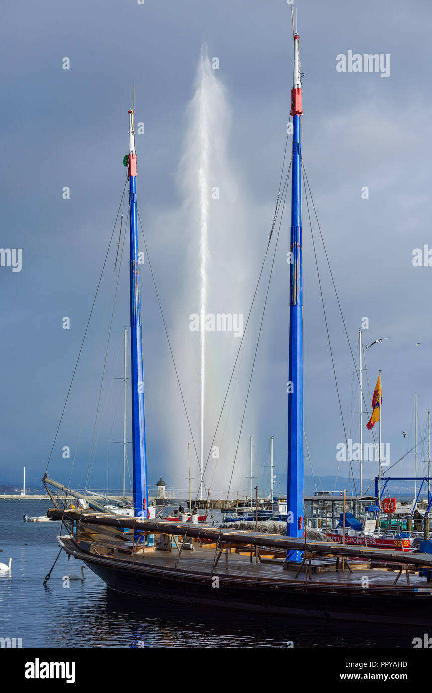 Geneva Switzerland, Geneva lake: the Neptune boat has become today the ...