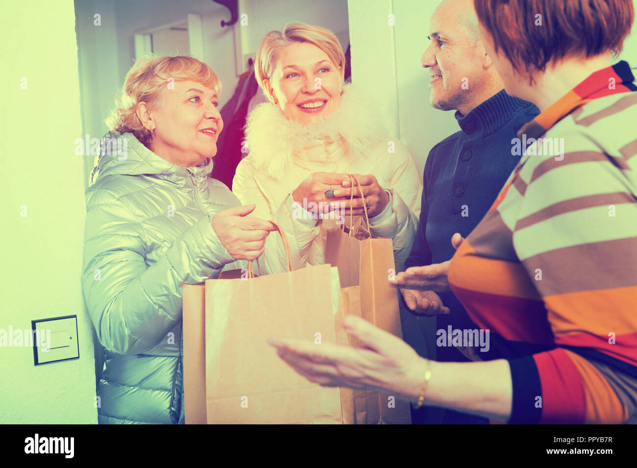 Ordinary mature people friends hi-res stock photography and images - Alamy