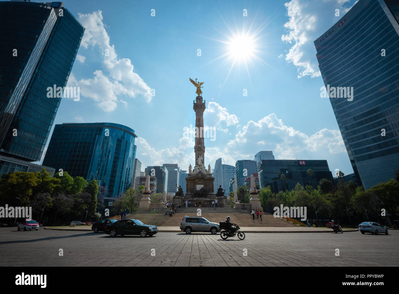 Mexico city angel monument independence column hi-res stock photography ...