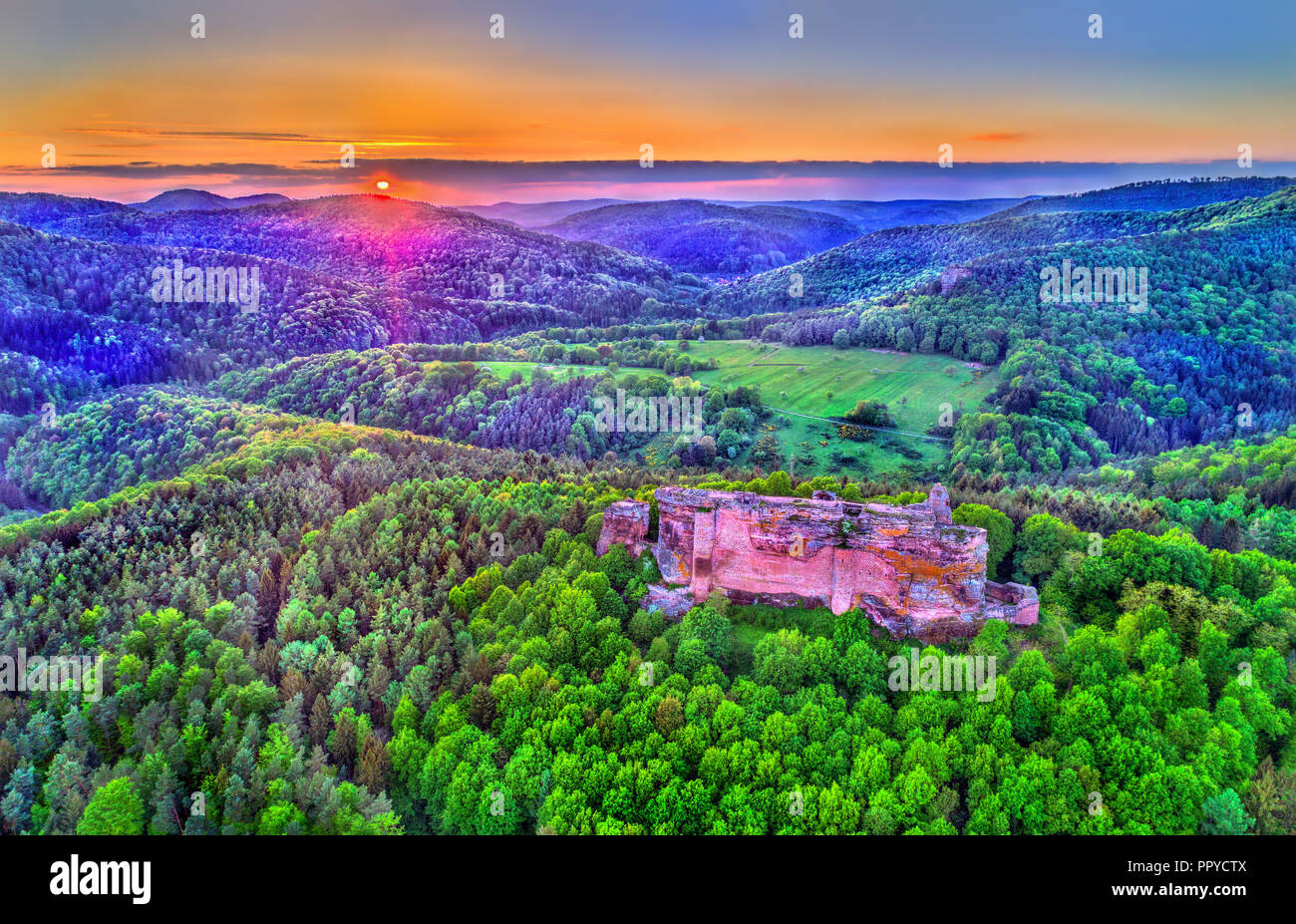 Fleckenstein Castle in the Northern Vosges Mountains - Bas-Rhin, France ...