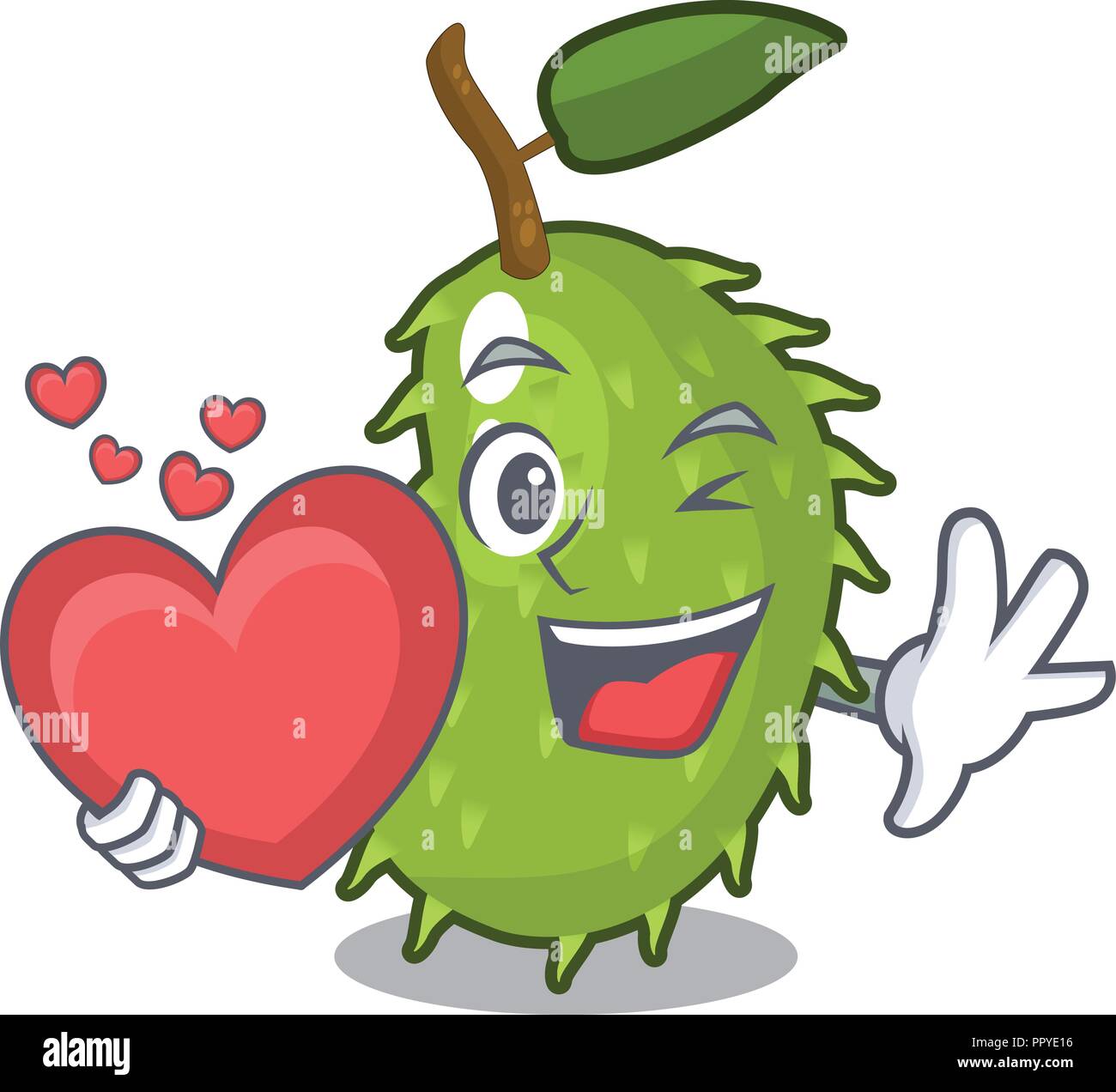 With heart sweet soursop fruit in cartoon kitchen Stock Vector Image ...