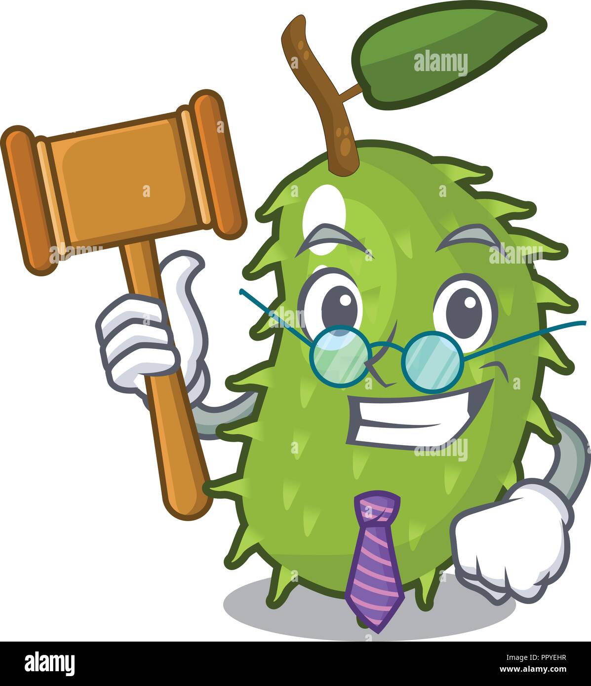 Judge fresh soursop fruit isolated on mascot Stock Vector Image & Art ...