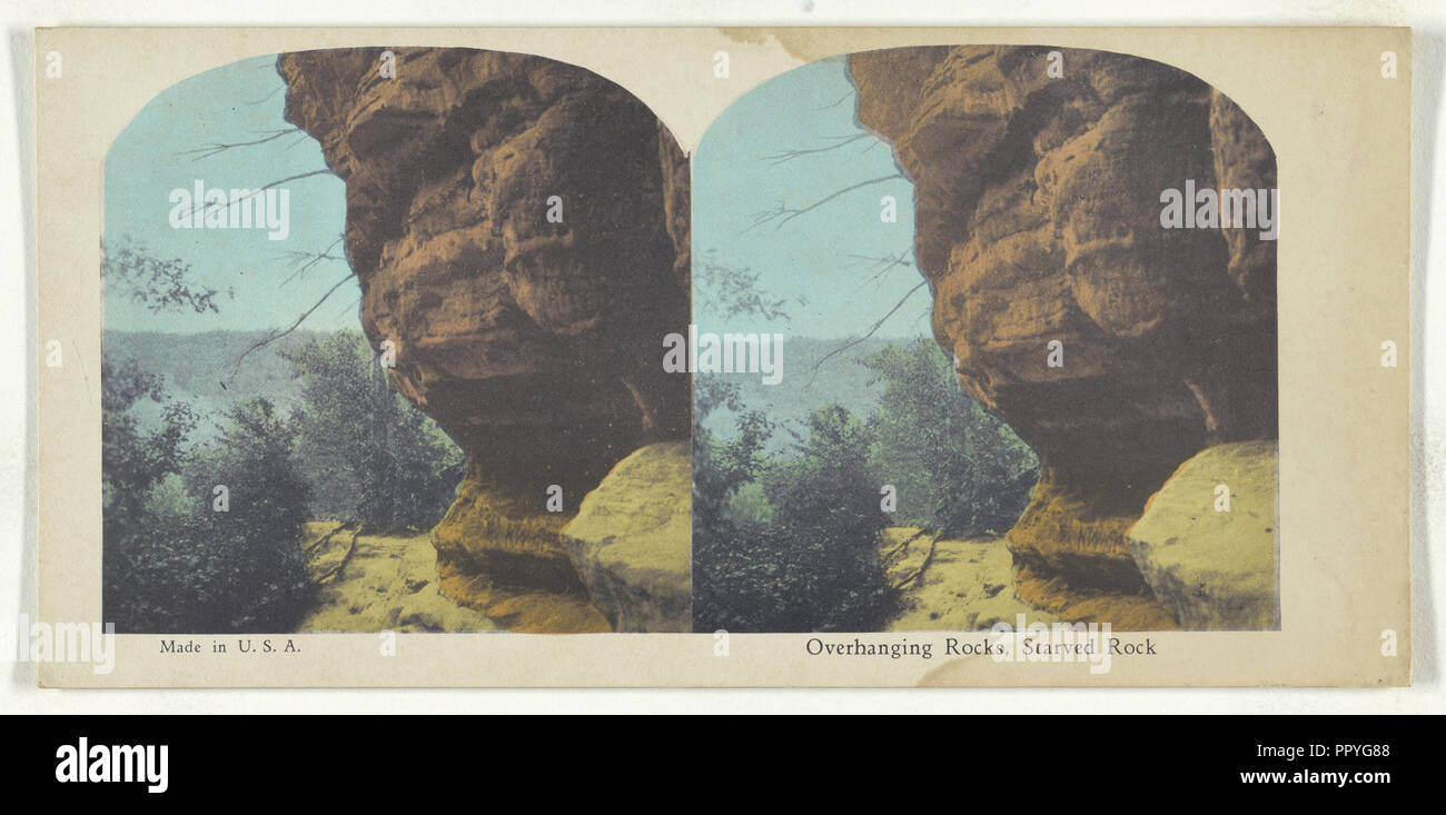 Overhanging Rocks, Starved Rock; American; about 1900; Color ...