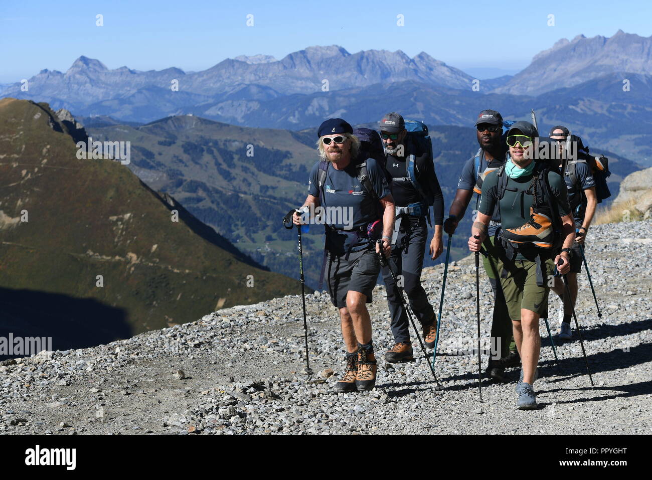 Sir richard branson with his son sam branson left hi-res stock ...