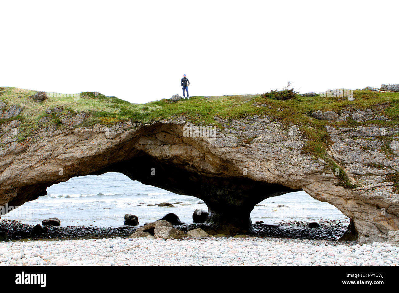 Arches Provincial Park, Portland Creek, Newfoundland, A natural rock ...