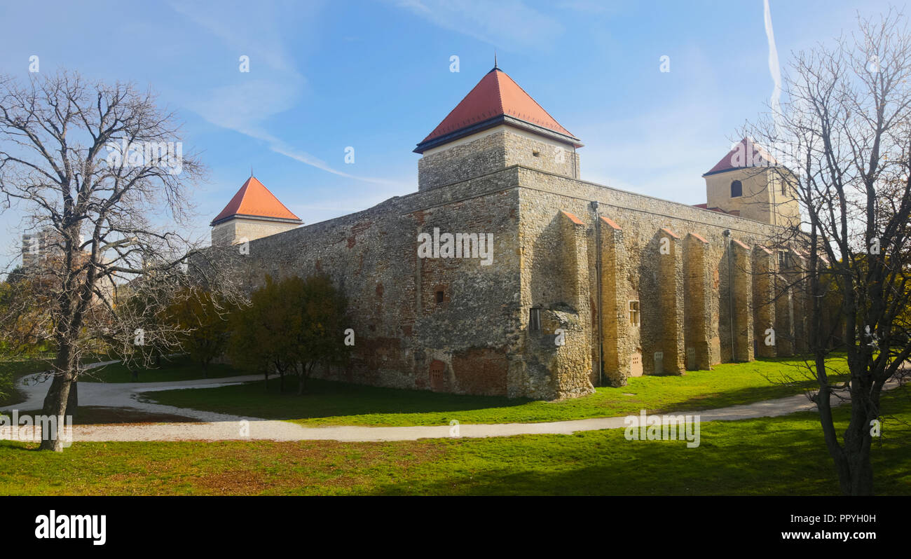 View of medieval Thury Castle on main square of hungarian city Varpalota Stock Photo - Alamy