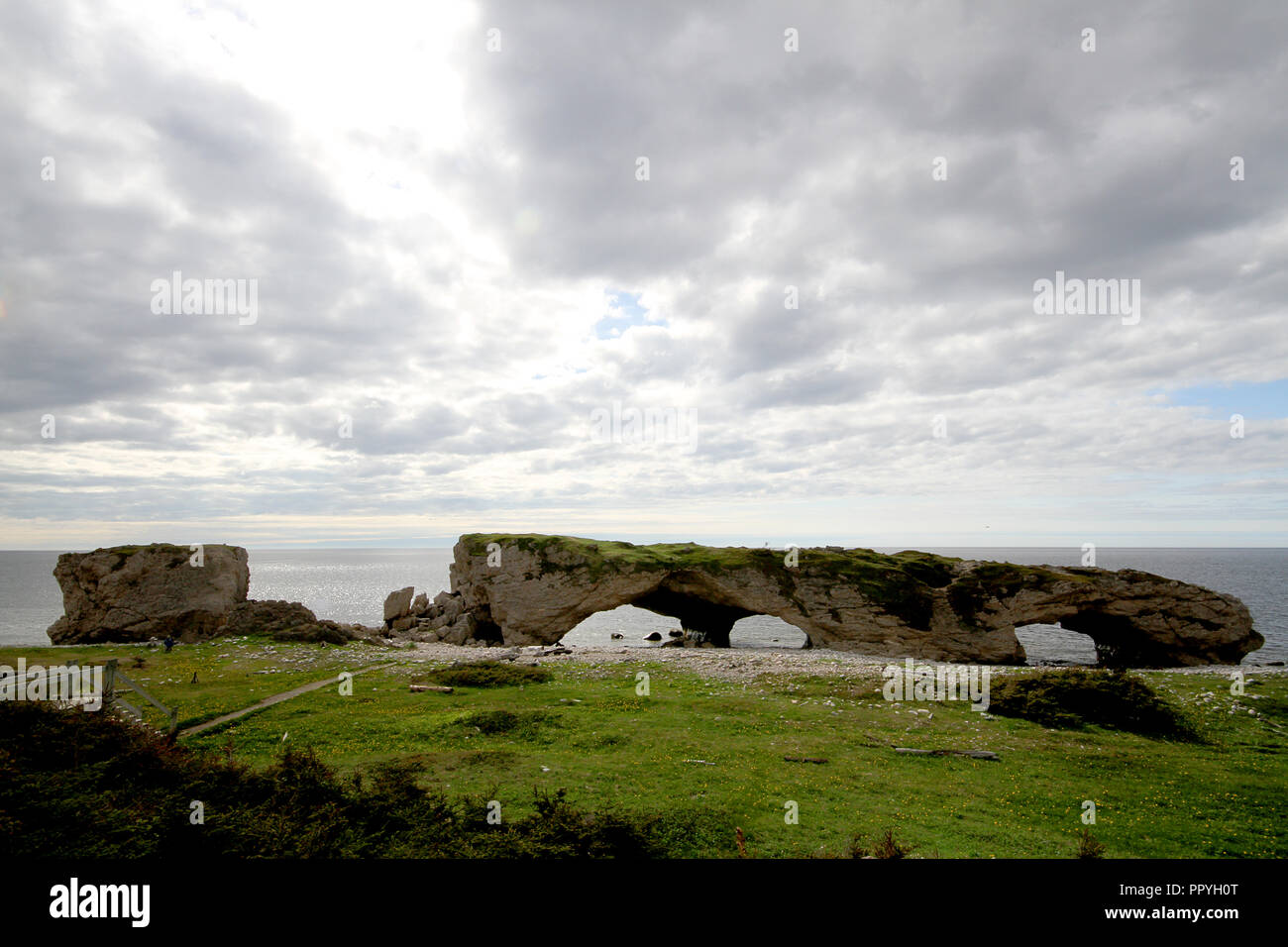 Arches Provincial Park, Portland Creek, Newfoundland, A natural rock ...