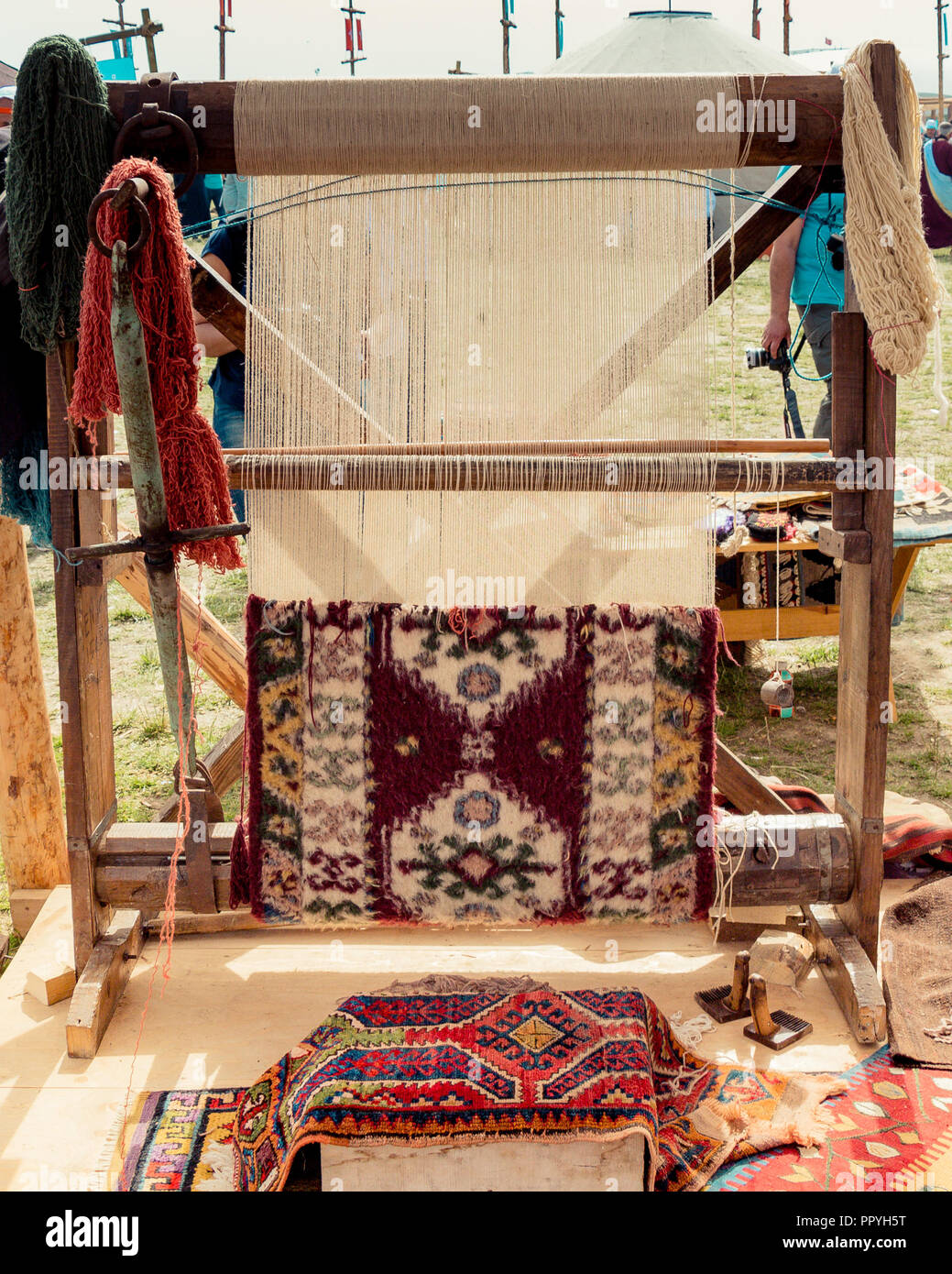 Carpet of traditional types made on a loom Stock Photo - Alamy