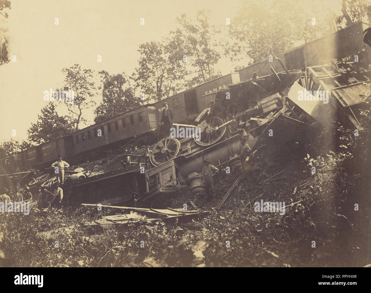 Railroad Accident Caused by Rebels; A.J. Russell, American, 1830 - 1902 ...